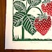Strawberries Block Print Colorful Linocut Print - Etsy