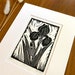Iris - Black and White Block Print - Flower Art - Linocut Print - Etsy