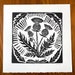 Scotch Thistle Black & White Block Print Linocut Scotch Thistle Art - Etsy
