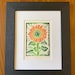 Sunflower Block Print With Mat Linocut Floral Art Botanical Print - Etsy