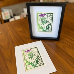 Spear Thistle - Colorful Block Print - Etsy