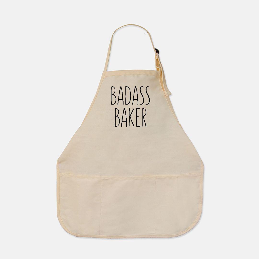 Badass Baker Apron Gift for Baker Pastry Chef Apron Funny Aprons Baking Apron With Pockets Baker ...