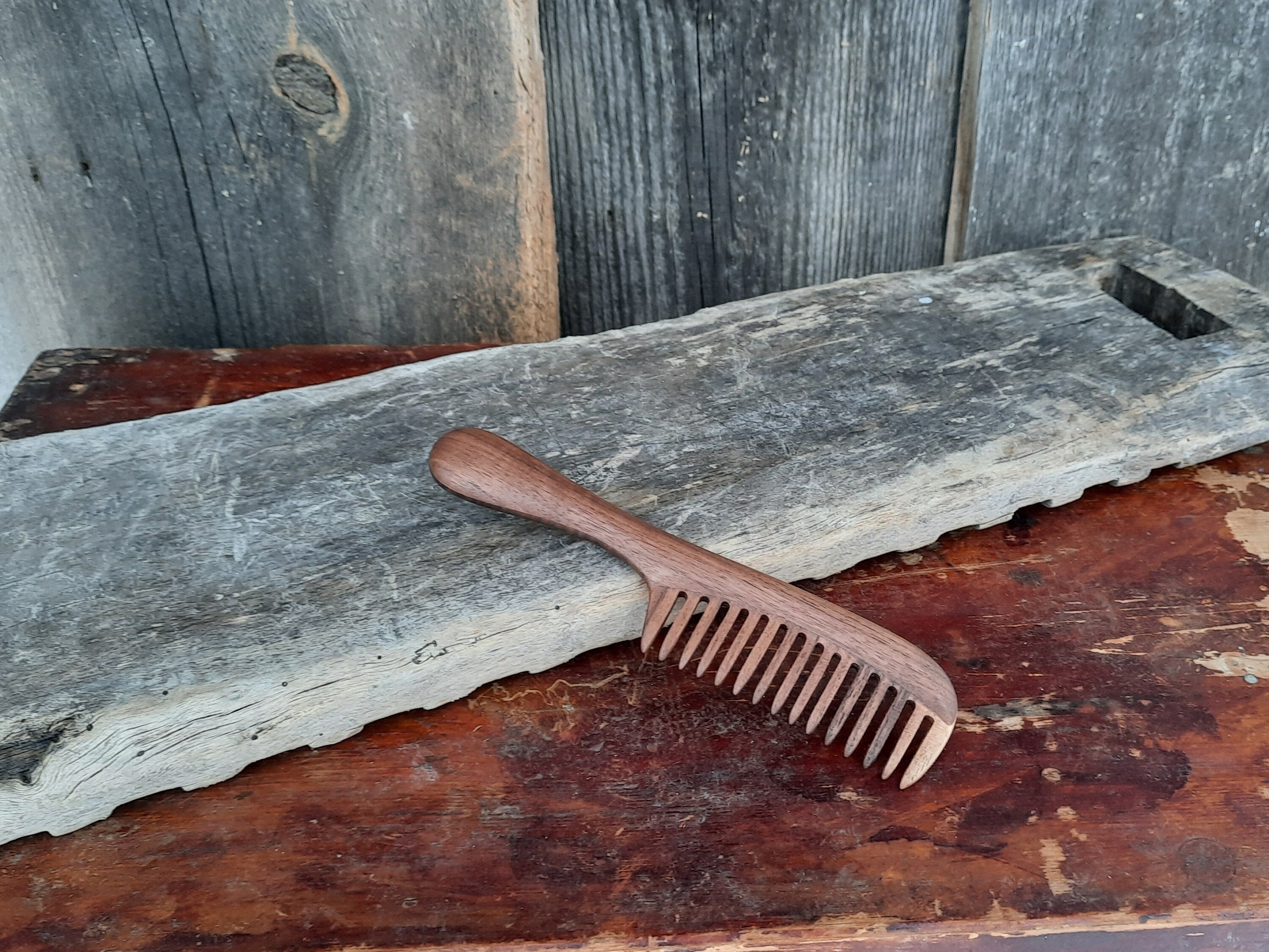 Wooden Comb, Wooden Comb With Handle, Wooden Hair Comb, Comb, Wooden ...