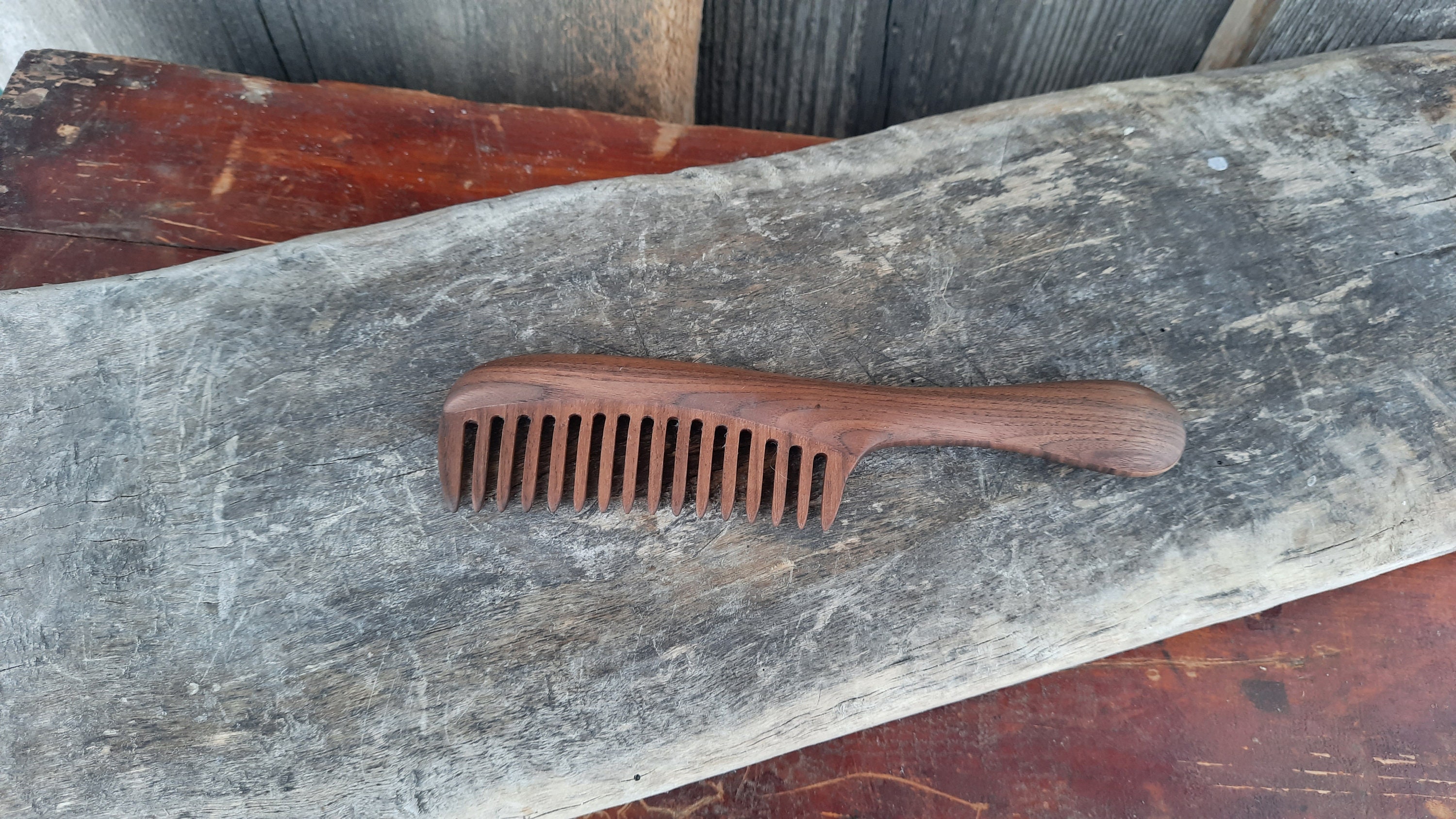 Wooden Comb, Wooden Comb With Handle, Wooden Hair Comb, Comb, Wooden ...