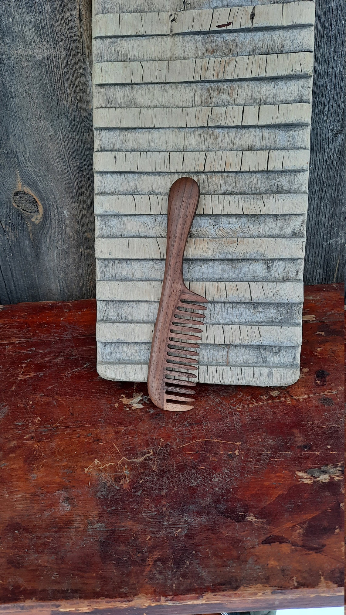 Wooden Comb, Wooden Comb With Handle, Wooden Hair Comb, Comb, Wooden ...