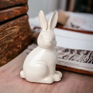 Ceramic Sitting Natural Colour Bunny Large 14 Cm & Small 9 Cm, Easter ...