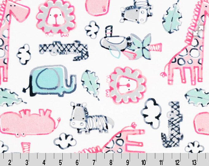 Safari Dream Digital Cuddle Pink, Shannon Fabrics, Cuddle, Minky ...