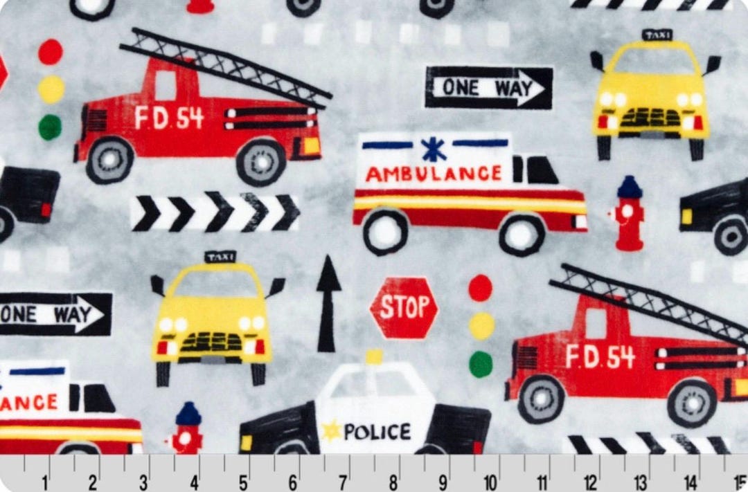 1st Responders Digital Cuddle, Shannon Fabrics, Cuddle, Police Car ...