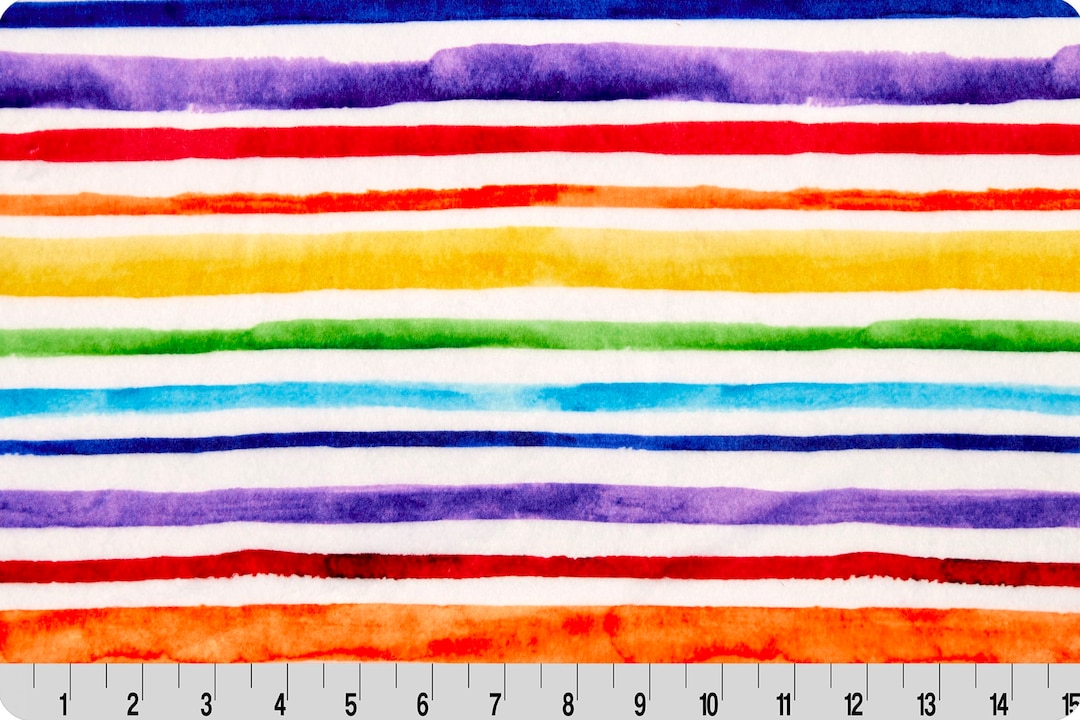 Stripe Digital Cuddle Rainbow, Shannon Fabrics, Cuddle, Minky, Unisex ...