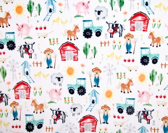 Farm Funny Digital Cuddle, Shannon Fabrics, Cuddle, Minky, Farm Animal ...