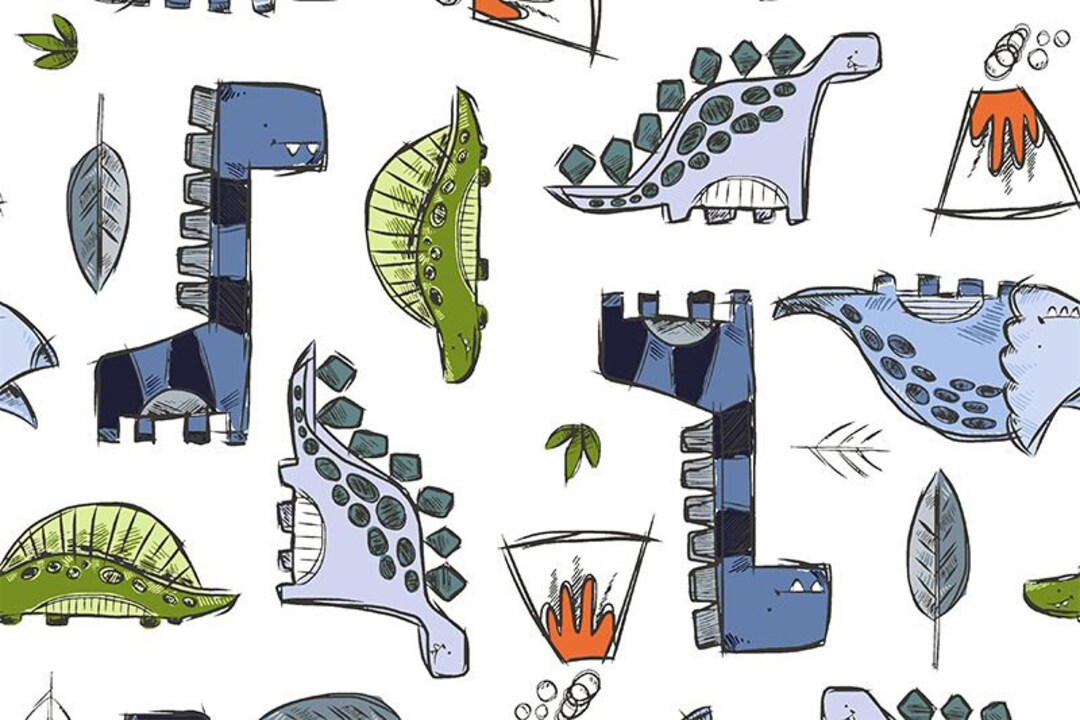 Jurassic Digital Cuddle Snow, Shannon Fabrics, Cuddle, Minky, Dinosaur ...