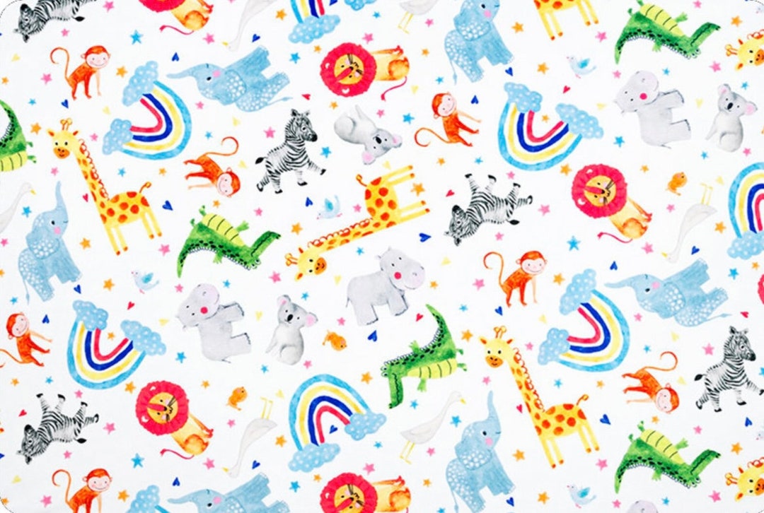 Shannon Fabrics, Cuddle, Minky, Animal Minky, Storybook Multi Cuddle ...