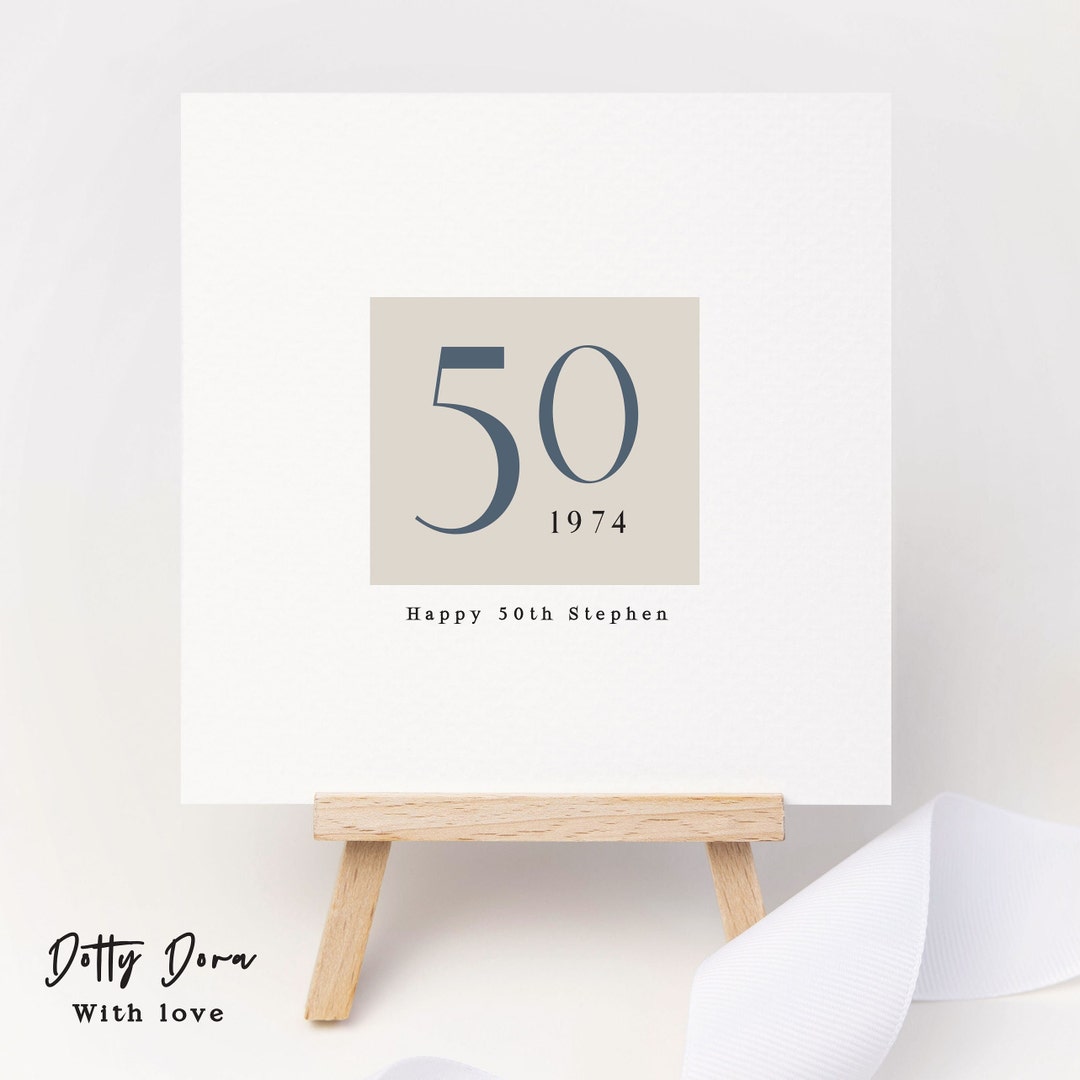 Personalised 50th Birthday Card, Fifty Card, Milestone Birthday, 50th ...