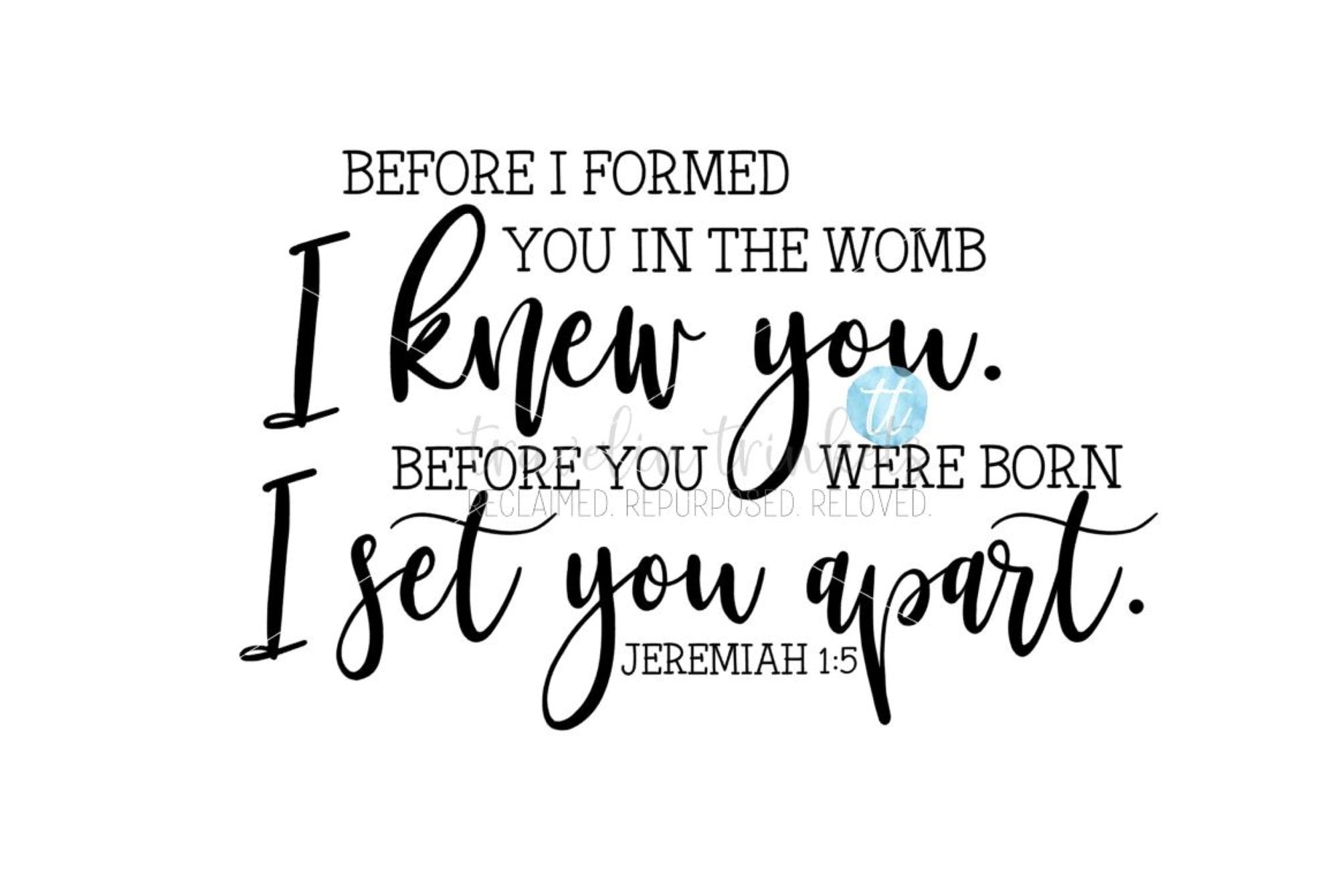 Jeremiah 1:5 SVG - Etsy