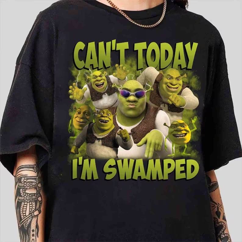 Can't Today I'm Swamped Shrek 90s Comfort Colors Shirt, Shrek Fiona ...
