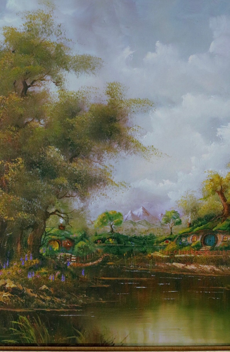 The Shire Art Print: Lord of the Rings Inspired Oil Painting Print ...