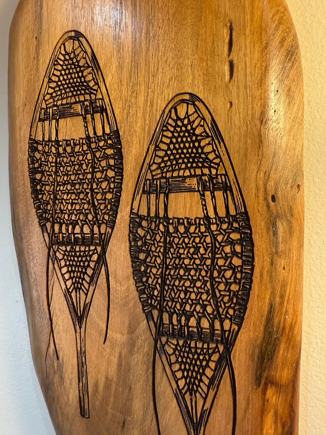 Snowshoe Wood Wall Art Rustic Laser Engraved Intricate Detail - Etsy