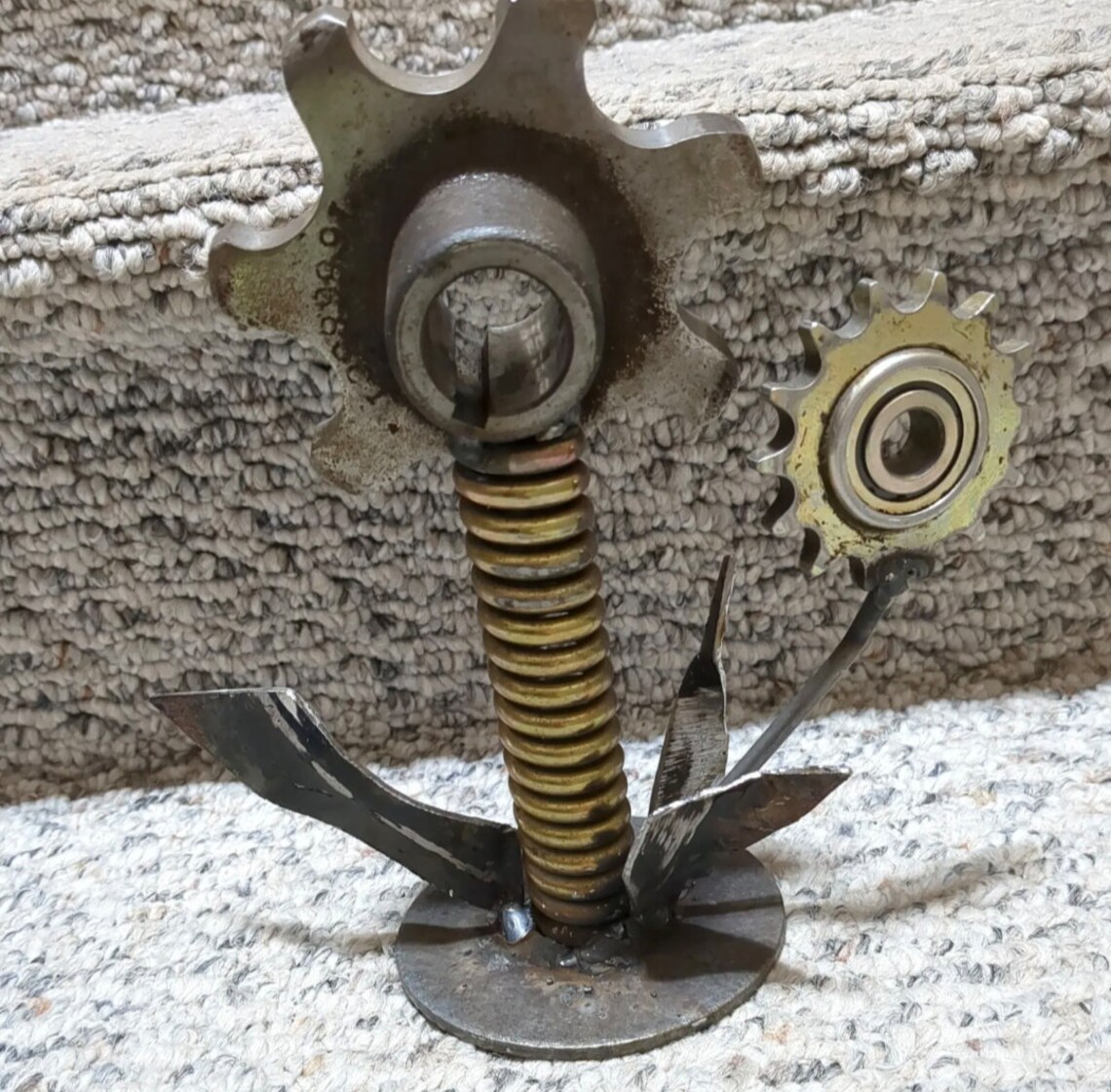Metal Welded Sculpture - Flower, Sunflower - Recycled Parts - Etsy