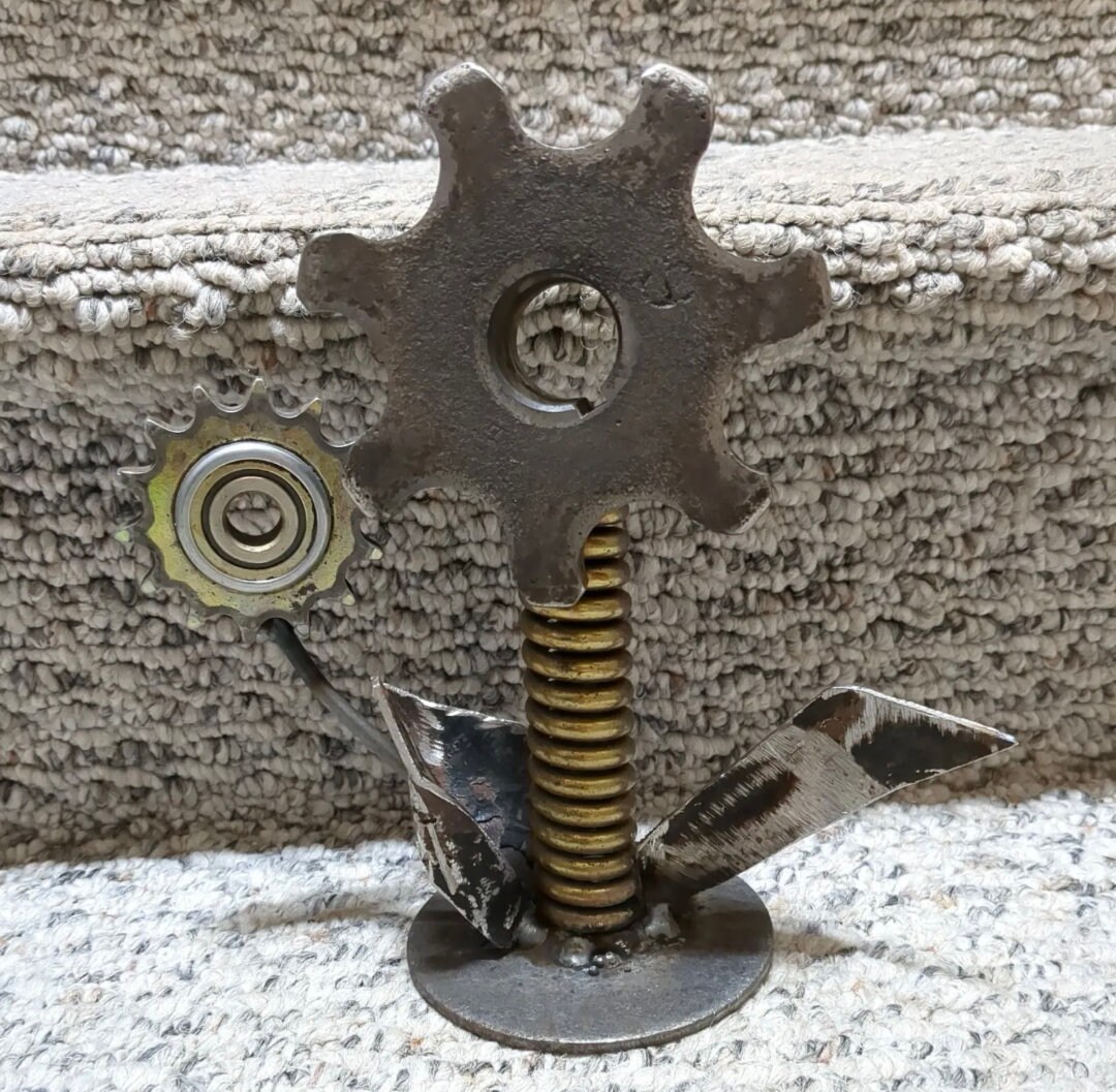 Metal Welded Sculpture - Flower, Sunflower - Recycled Parts - Etsy