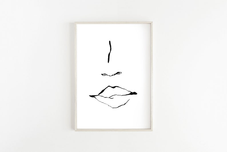 Simple Line Drawing of Woman's Face Instant Downloadable - Etsy