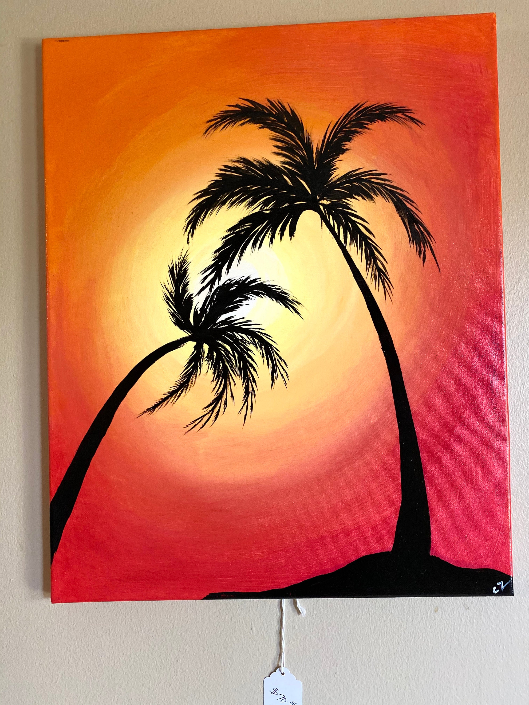 Acrylic Palm Tree Silhouette Painting - Etsy