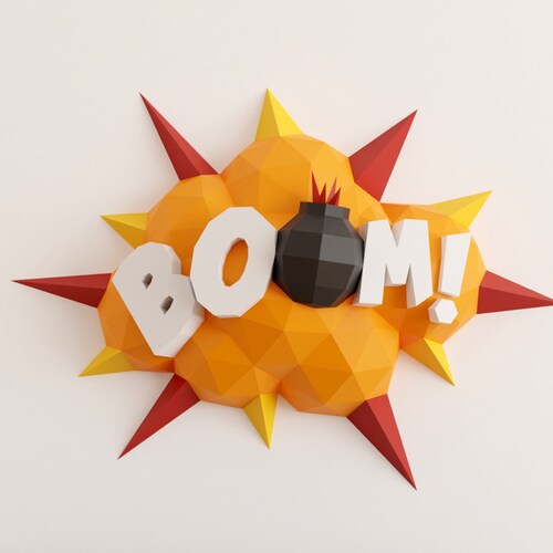 Boom Comics Pop Art Papercraft 3D DIY Low Poly Paper Crafts - Etsy