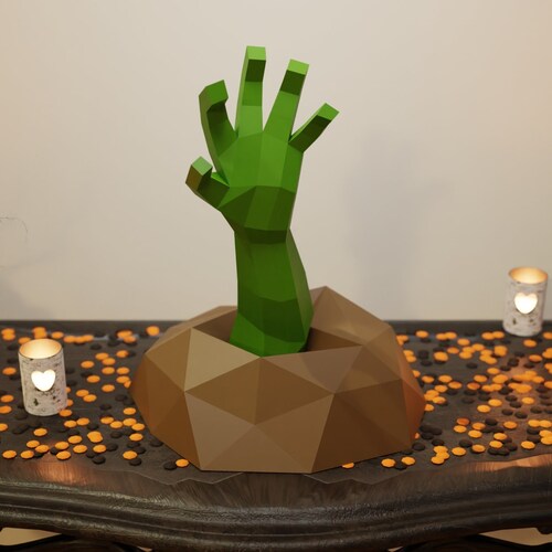 Hand From Ground Papercraft 3D DIY Low Poly Paper Crafts - Etsy