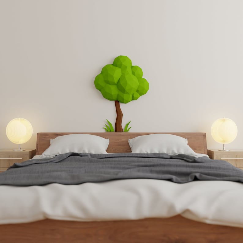 Tree Papercraft 3D DIY low poly paper crafts origami wall | Etsy