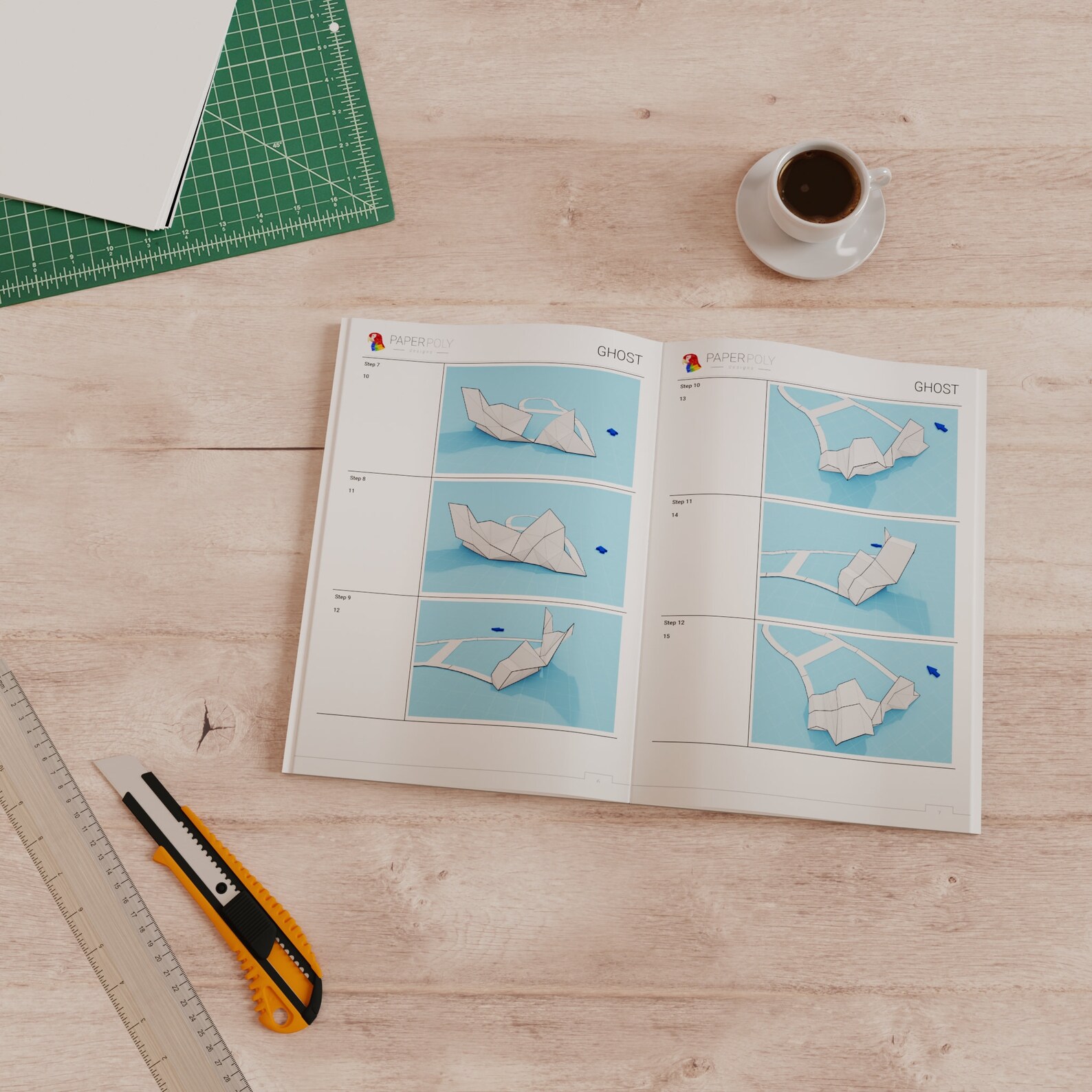 Ghost Papercraft 3D DIY Low Poly Paper Crafts Halloween Wall - Etsy