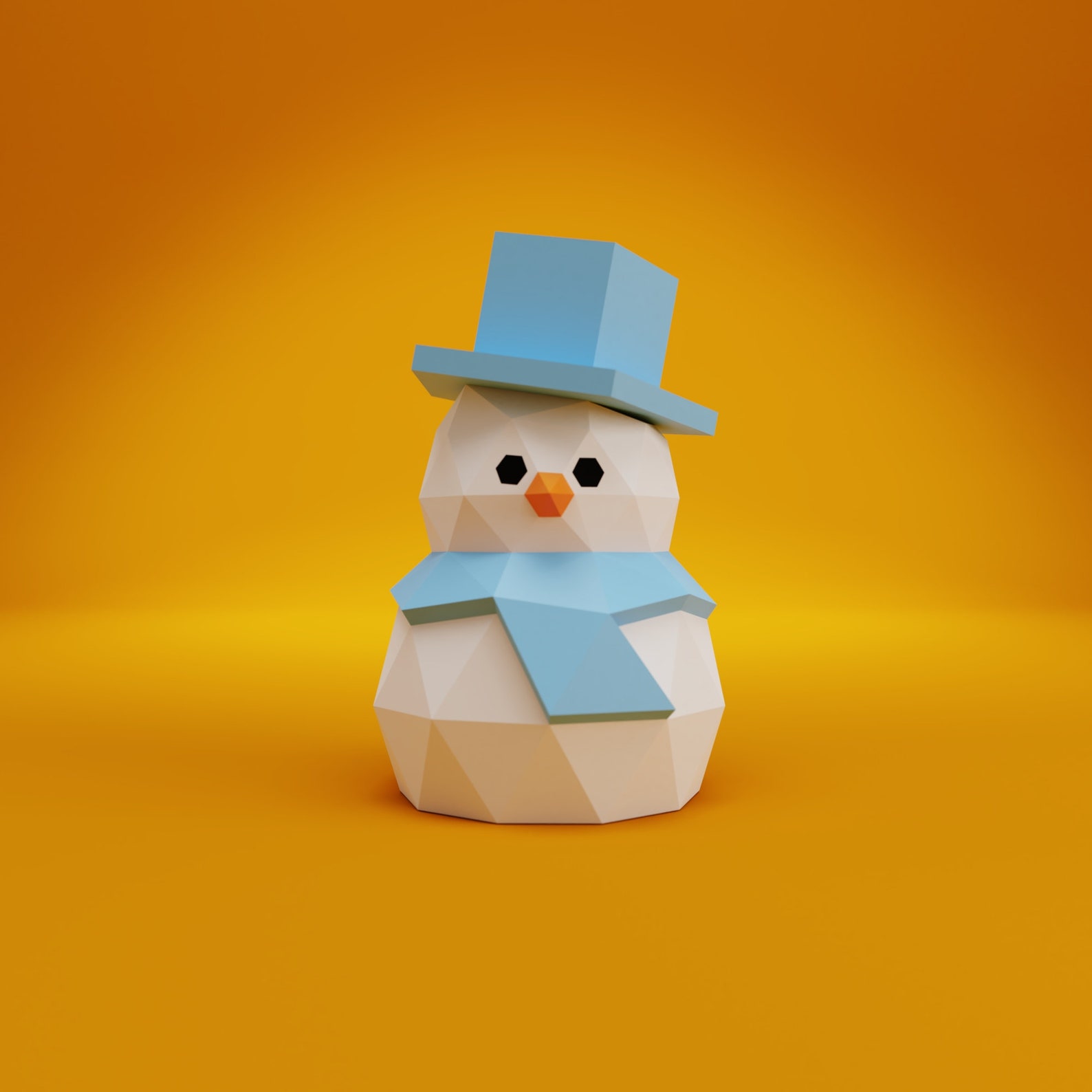 Snowman Papercraft 3D DIY Low Poly Paper Craft Christmas Holiday Decor ...