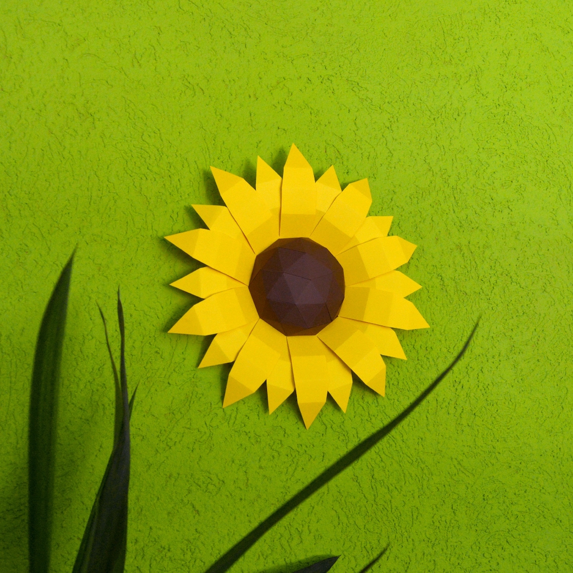 Sunflower Papercraft 3D DIY Low Poly Paper Crafts Origami Wall - Etsy
