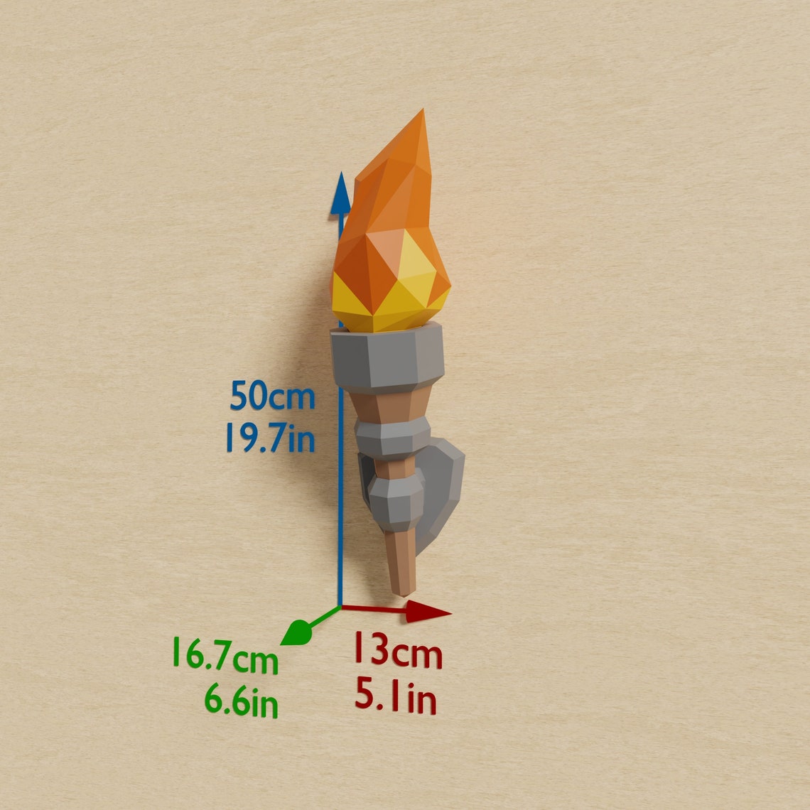 Antorchas Papercraft 3D DIY artesanías de papel de bajo - Etsy México