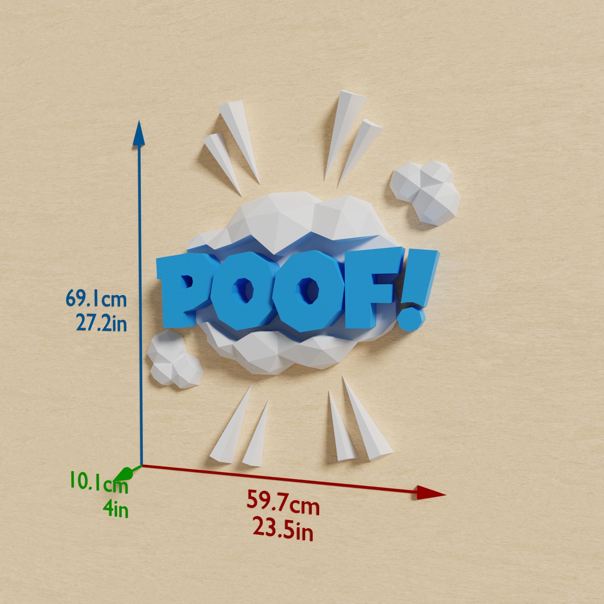Poof Comics Art Papercraft 3D DIY Low Poly Paper Crafts - Etsy