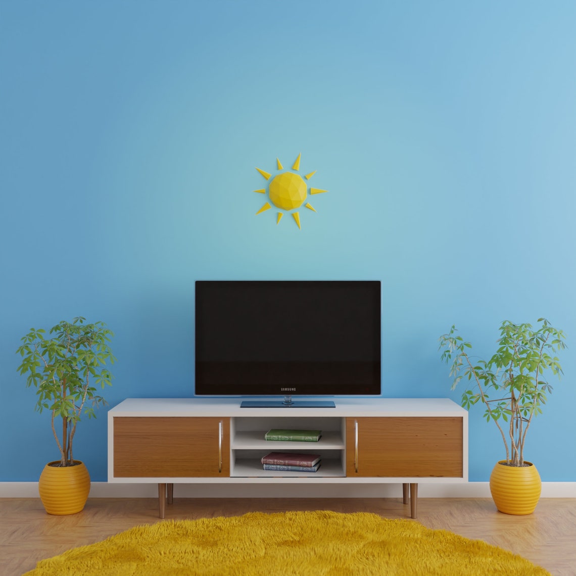 Sun Papercraft 3D DIY Low Poly Paper Crafts Origami Wall Decor - Etsy