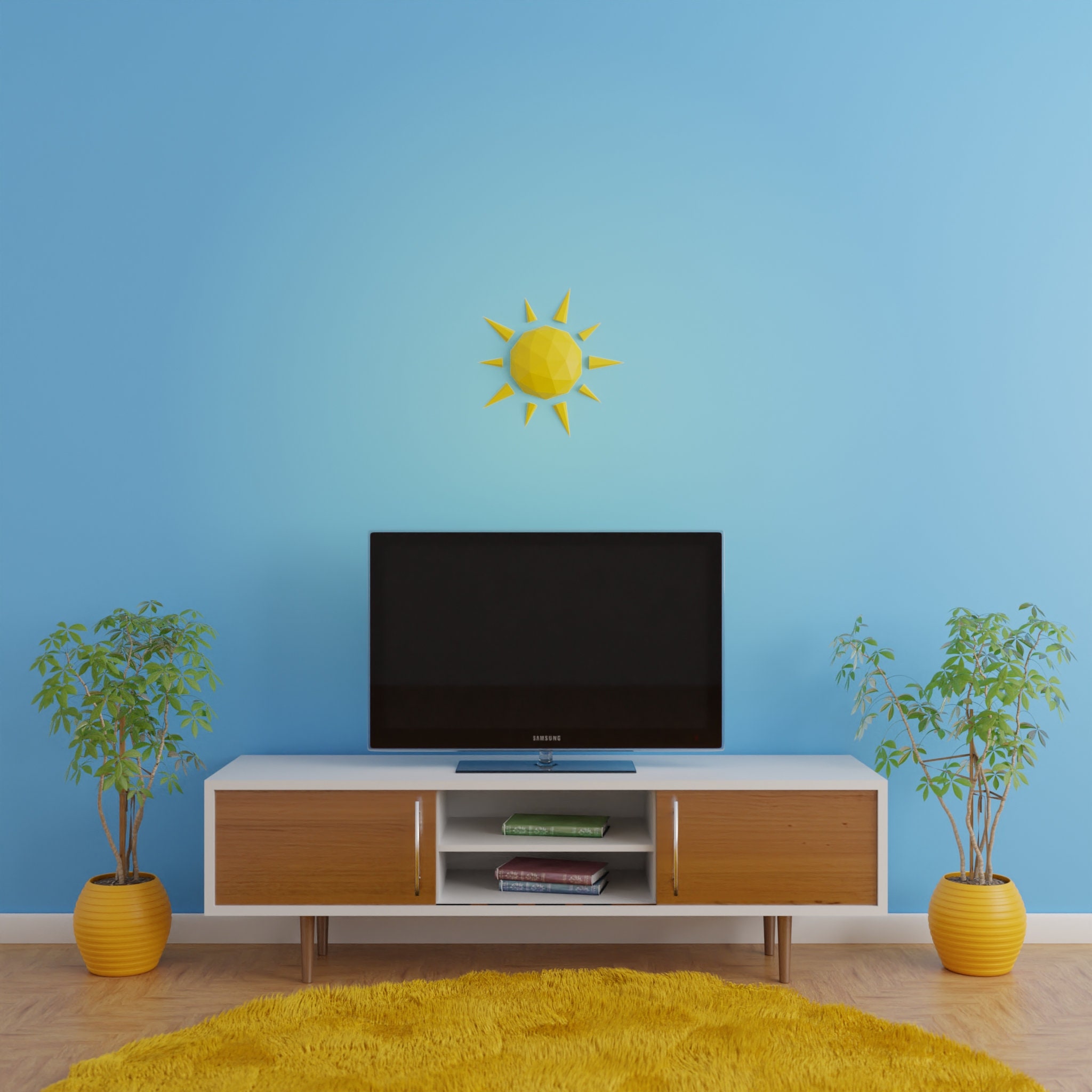 Sun Papercraft 3D DIY Low Poly Paper Crafts Origami Wall Decor - Etsy