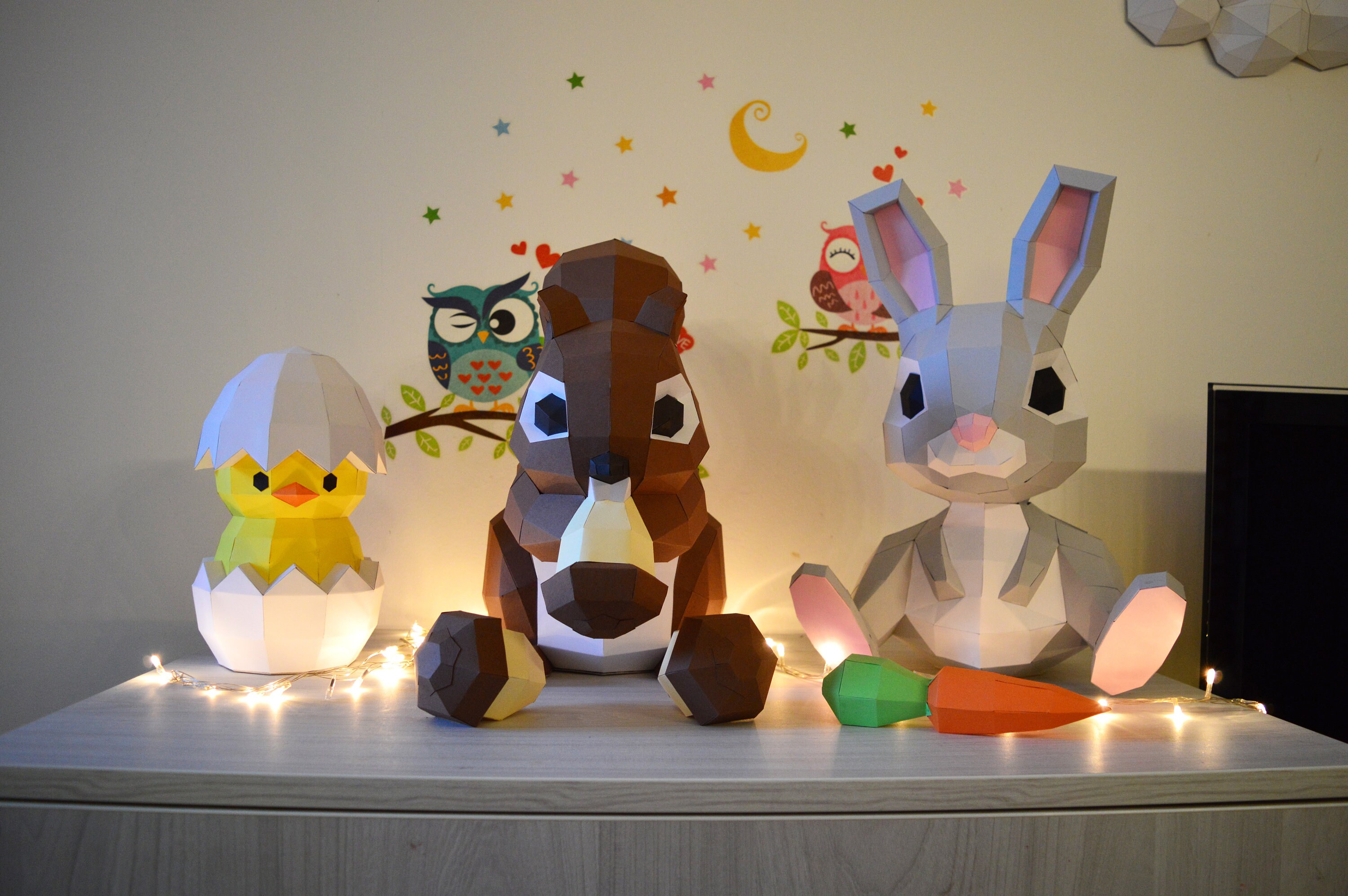 Squirrel Papercraft 3D DIY Low Poly Paper Crafts Home Decor - Etsy UK