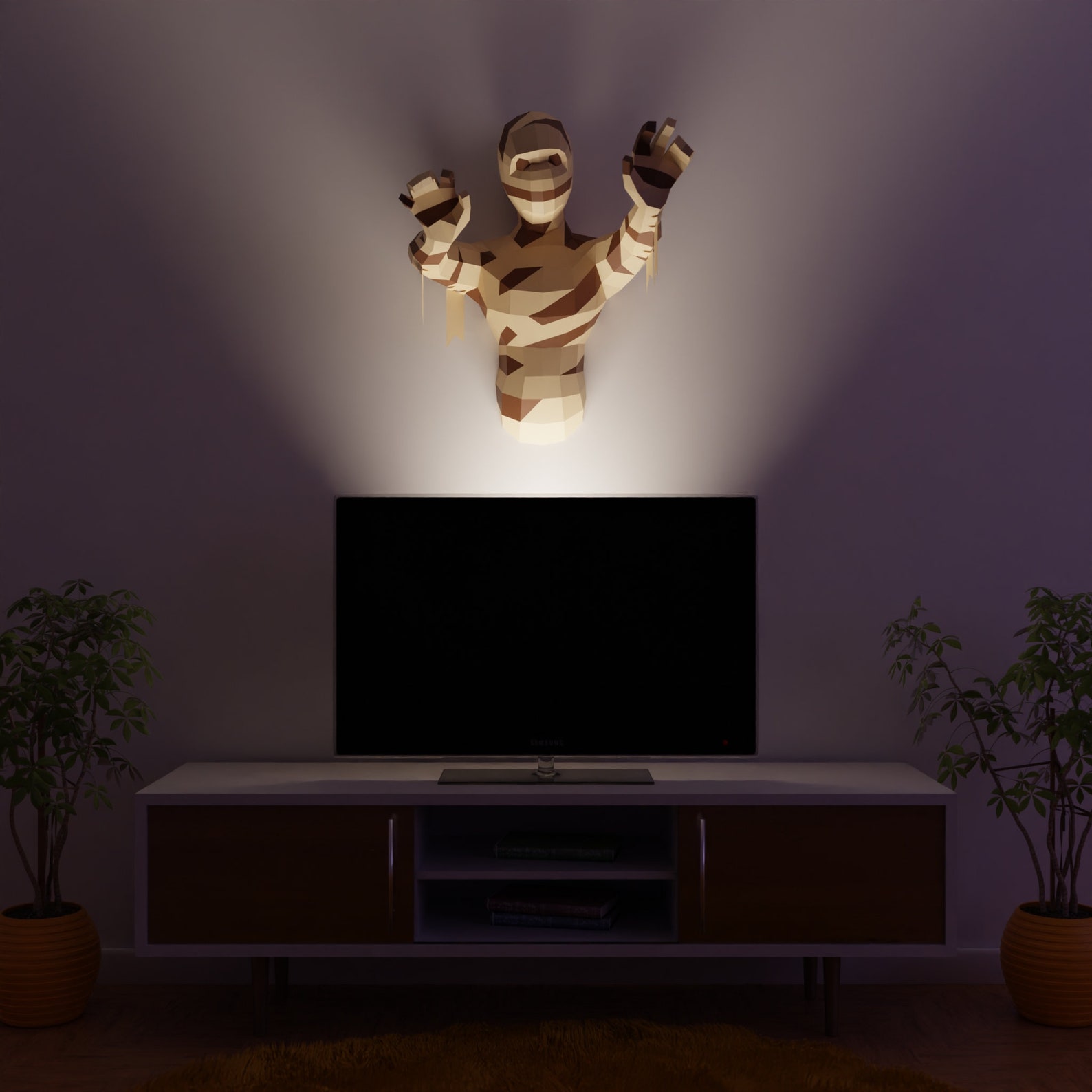 Mummy Papercraft 3D DIY Low Poly Paper Crafts Halloween Wall - Etsy