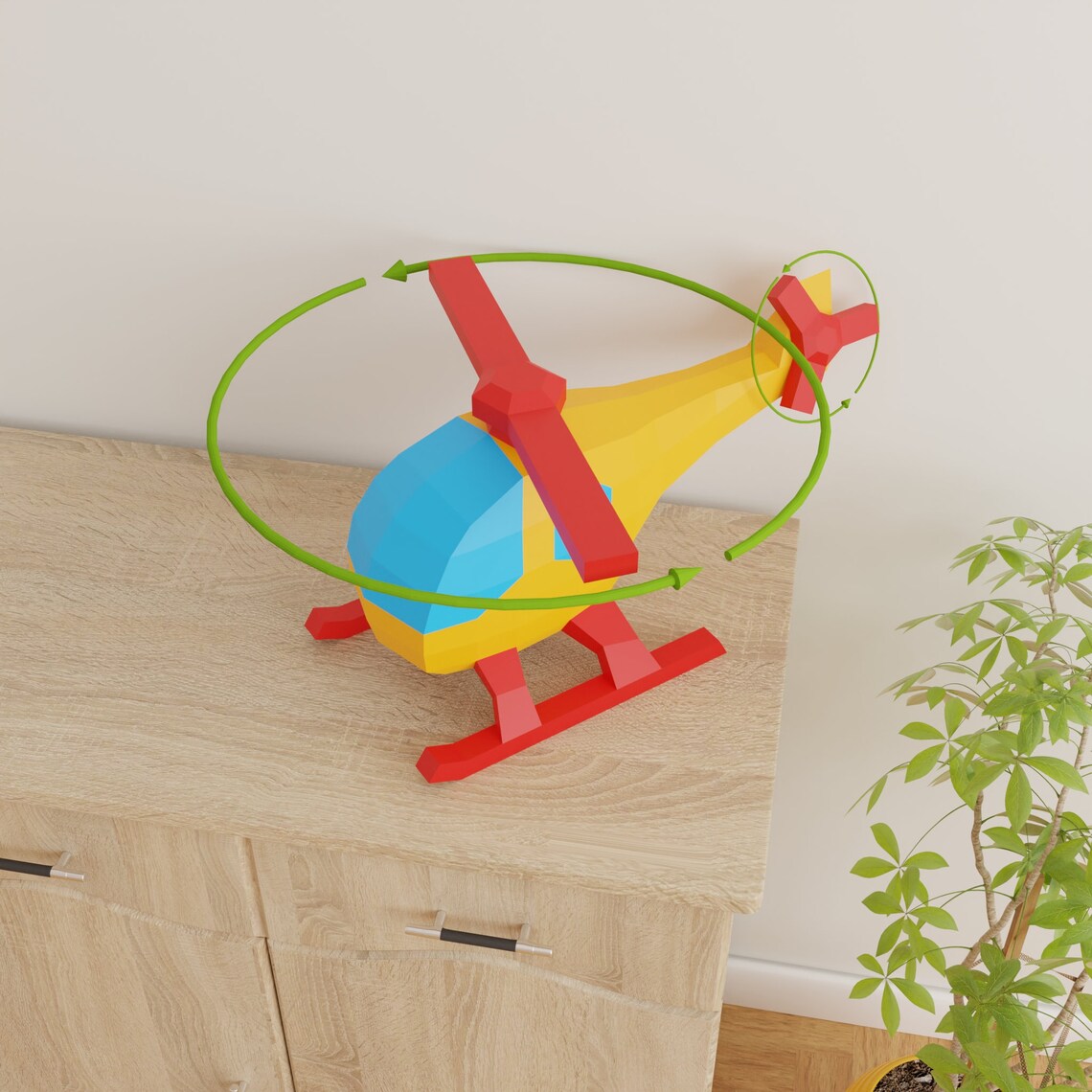 Helicopter Papercraft 3D DIY Low Poly Paper Crafts Model - Etsy
