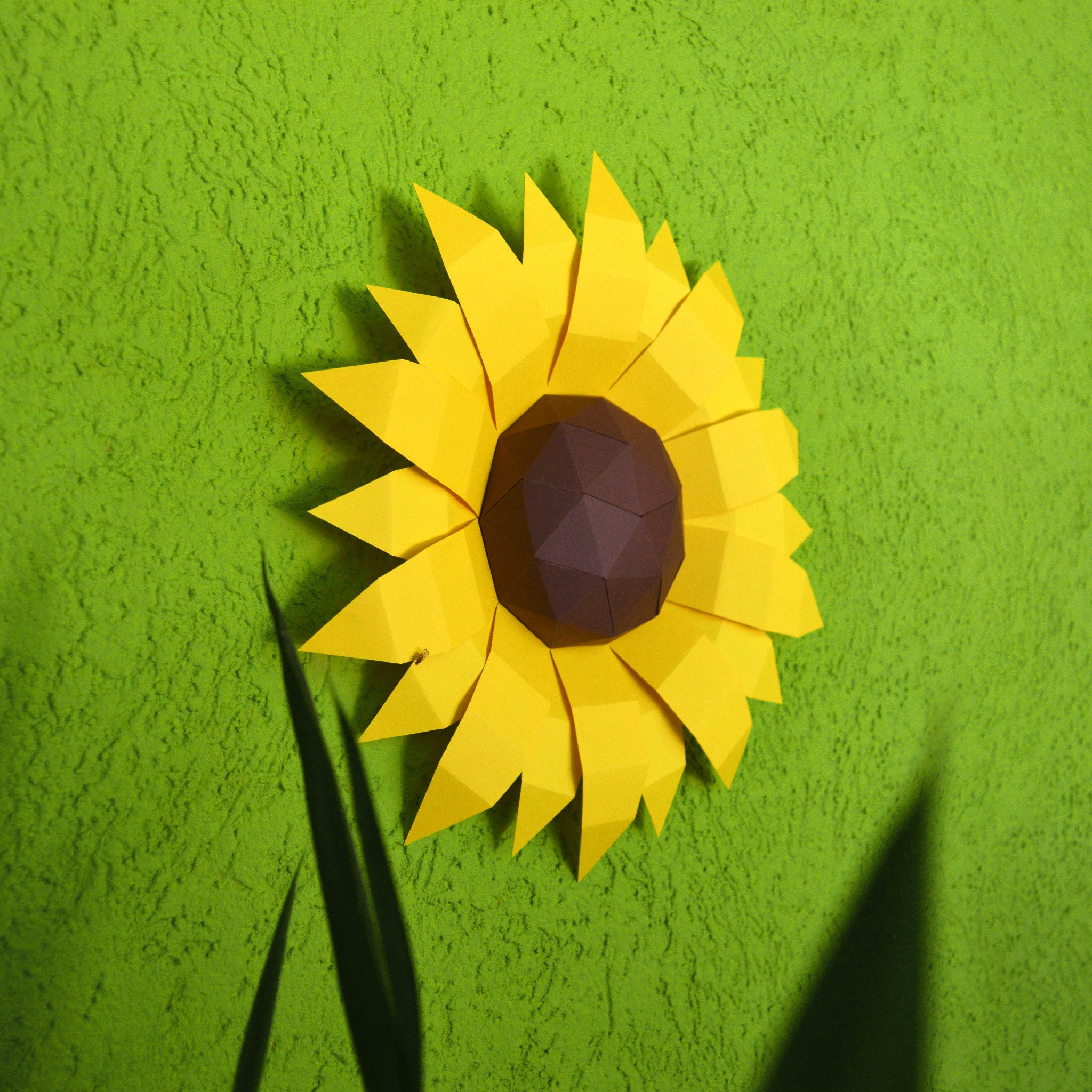 Sunflower Papercraft 3D DIY Low Poly Paper Crafts Origami Wall Decor ...