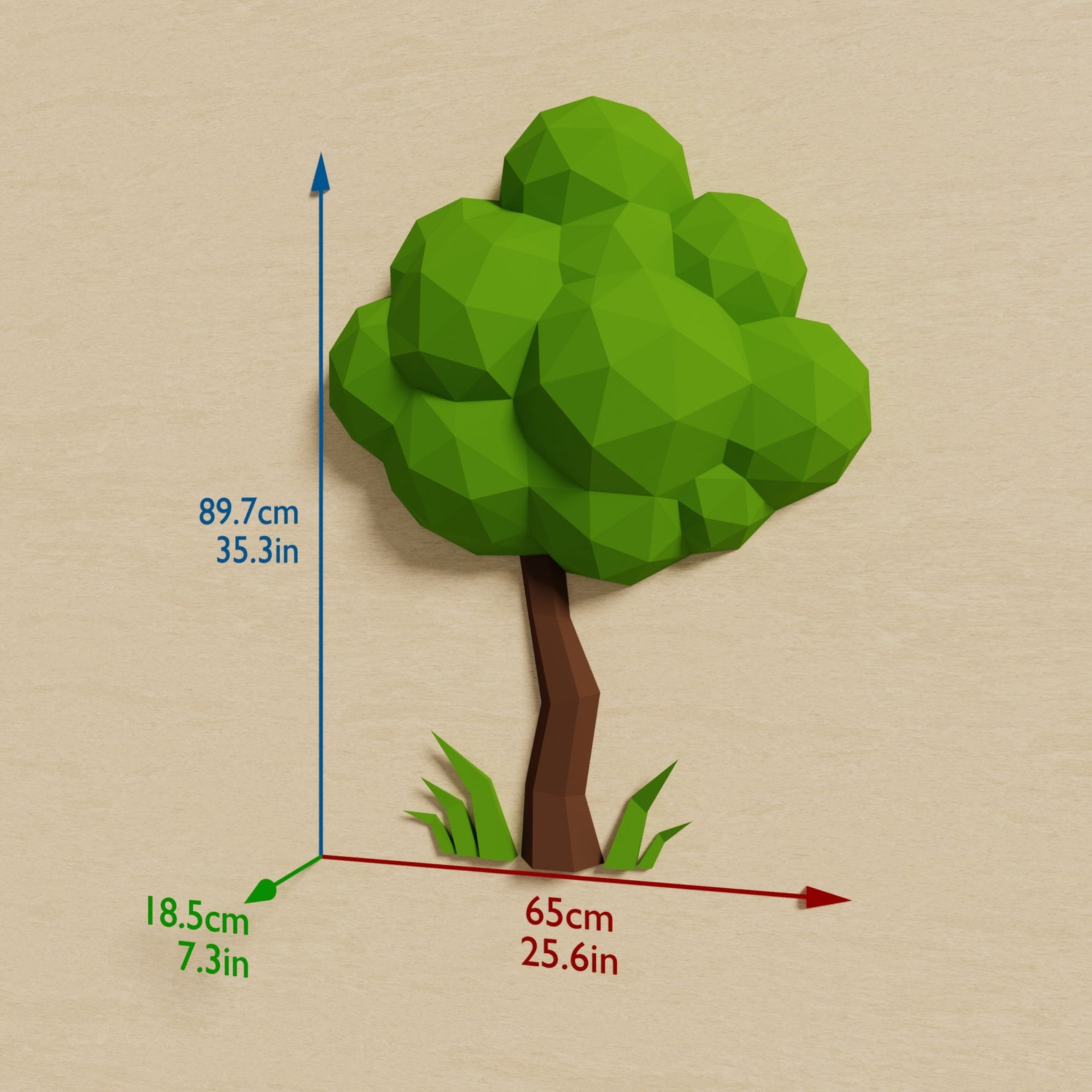 Tree Papercraft 3D DIY low poly paper crafts origami wall | Etsy