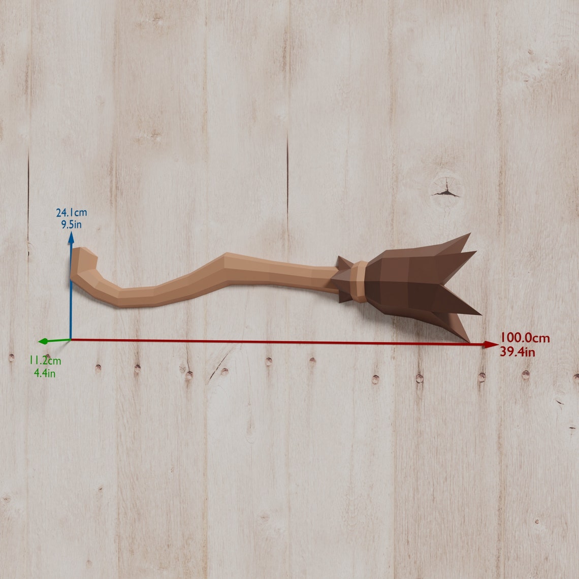 Witch's Broom Papercraft 3D DIY Low Poly Paper Crafts - Etsy