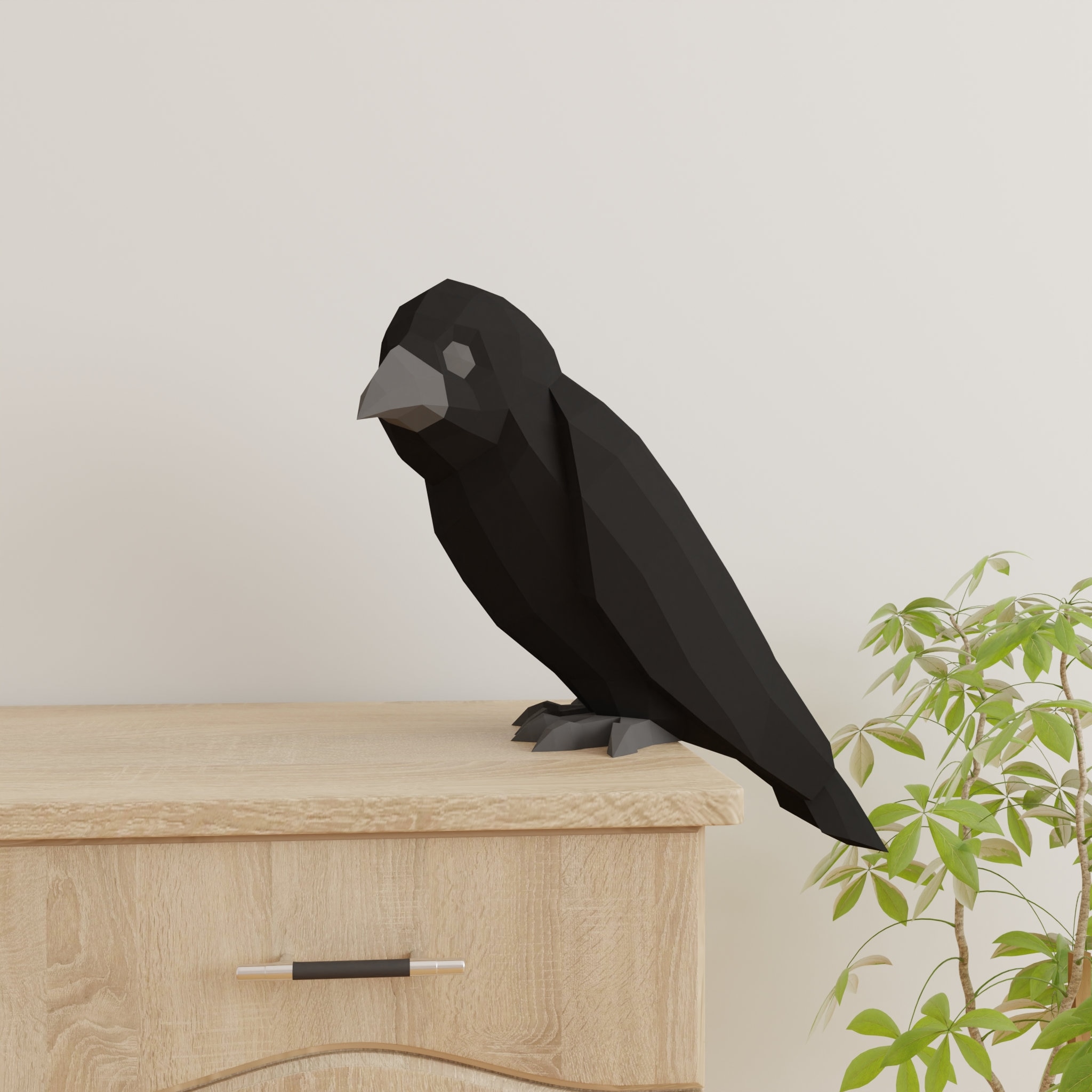 Raven Papercraft 3D DIY Low Poly Paper Crafts Halloween Model - Etsy