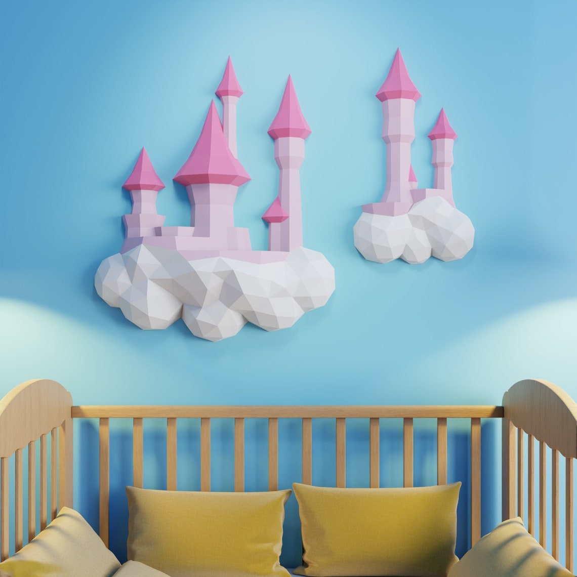 Castle in the Clouds Papercraft 3D DIY Low Poly Paper Crafts - Etsy
