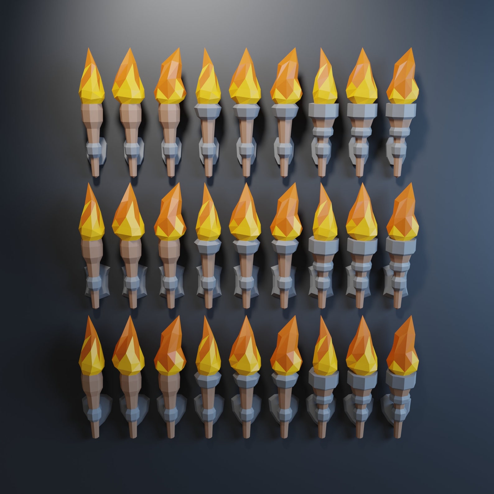 Torches Papercraft 3D DIY Low Poly Paper Crafts Halloween - Etsy