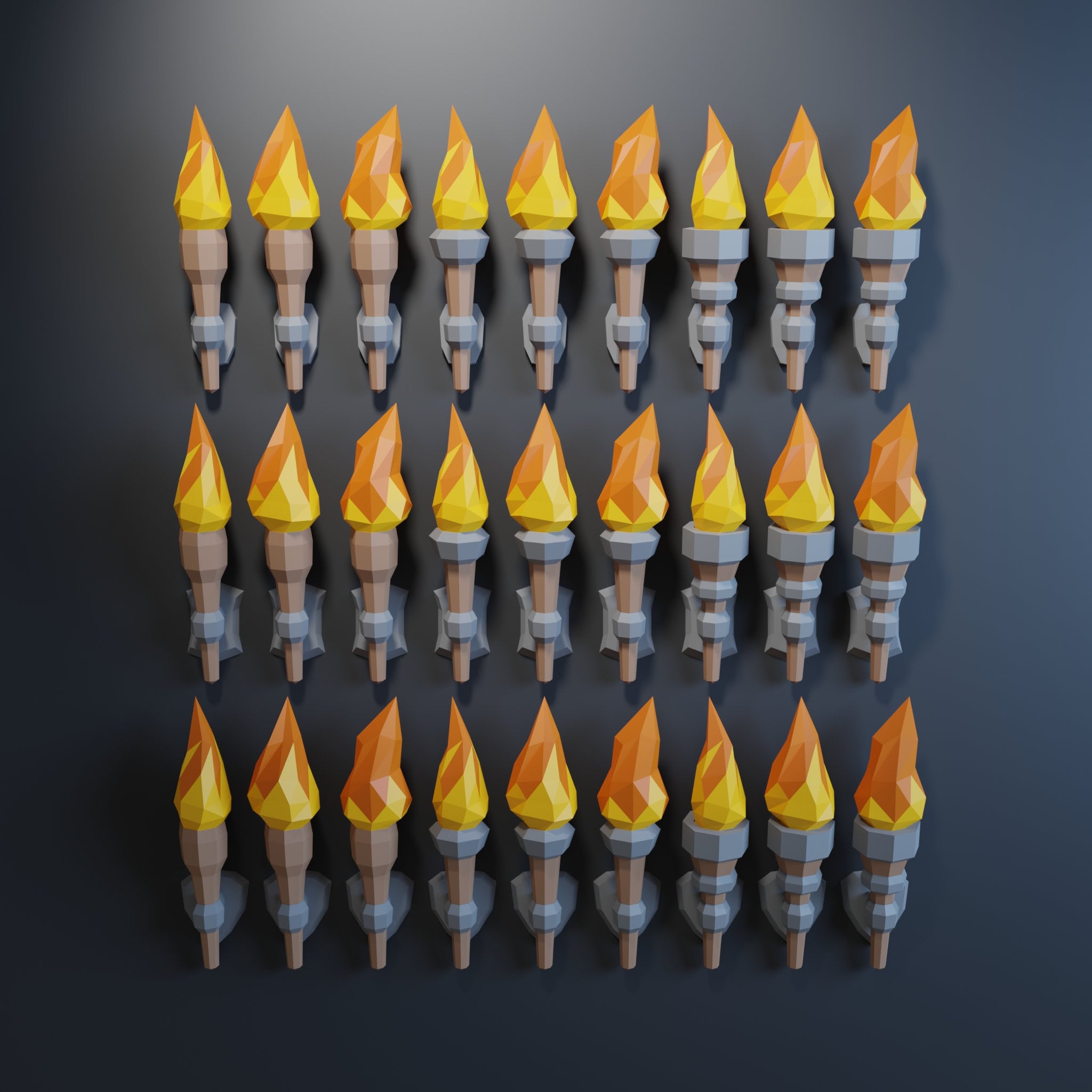 Torches Papercraft 3D DIY Low Poly Paper Crafts Halloween - Etsy