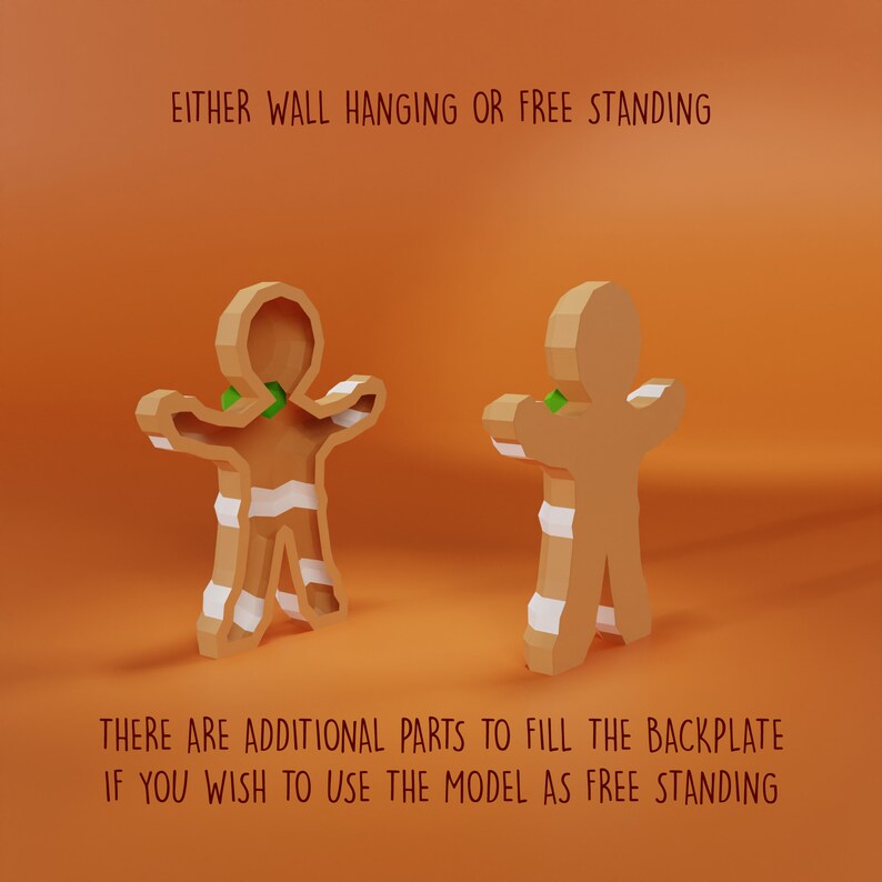 Gingerbread Man and Woman Papercraft 3D DIY Low Poly Paper Craft ...