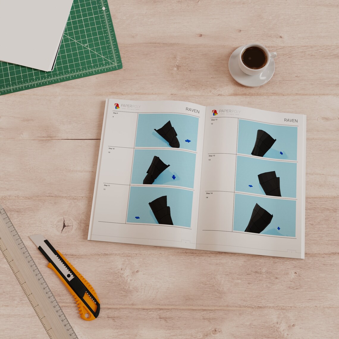 Raven Papercraft 3D DIY Low Poly Paper Crafts Halloween Model - Etsy