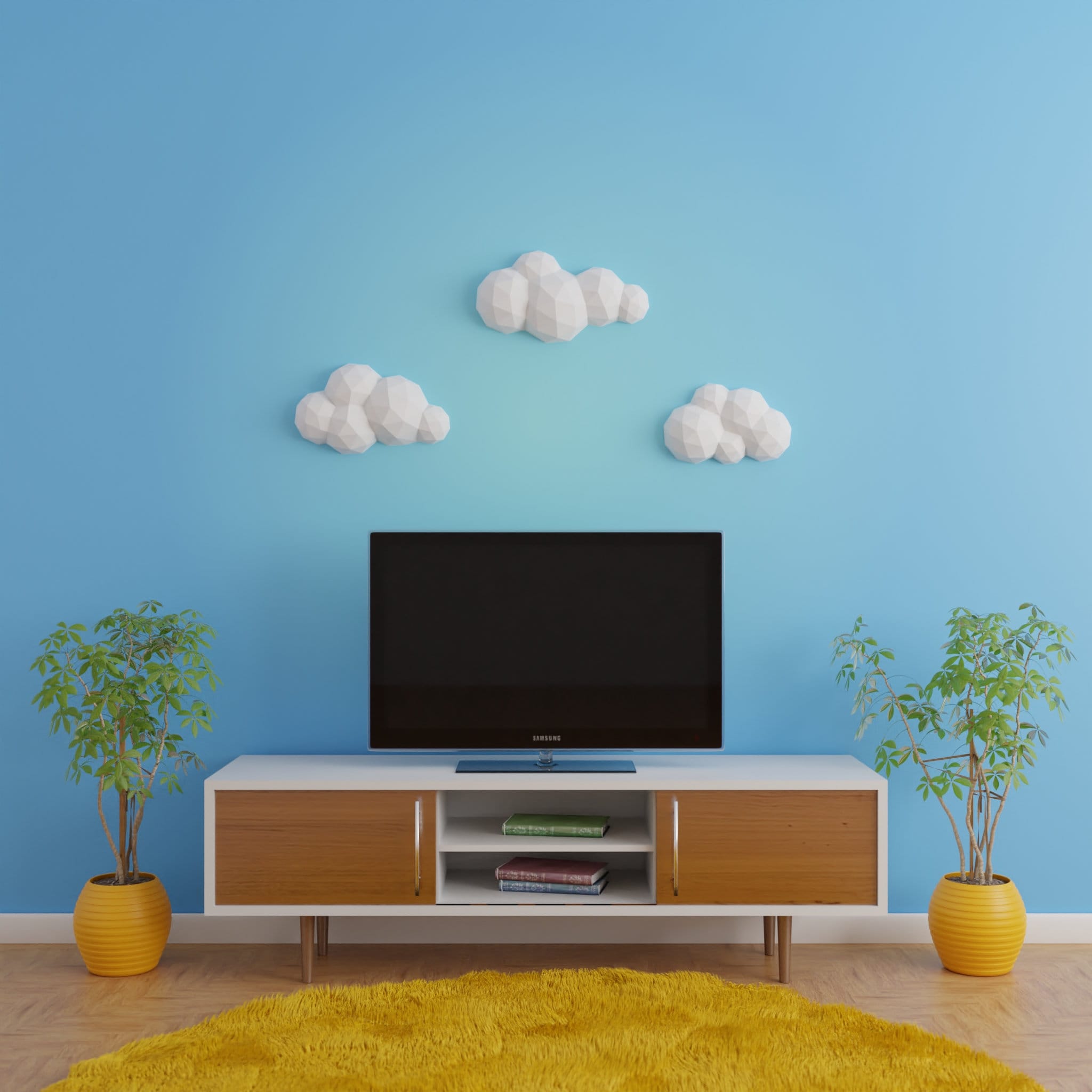 Clouds Papercraft 3D - DIY Low Poly Paper Crafts Origami - Nursery Wall ...