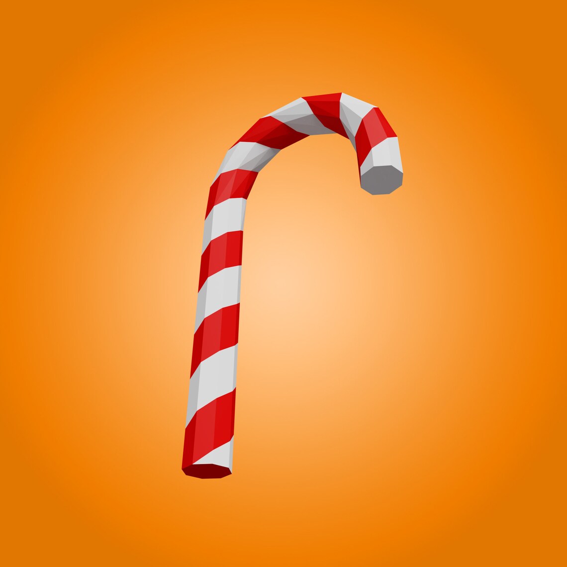 Candy Cane Large Papercraft 3D DIY Low Poly Paper Craft Christmas ...