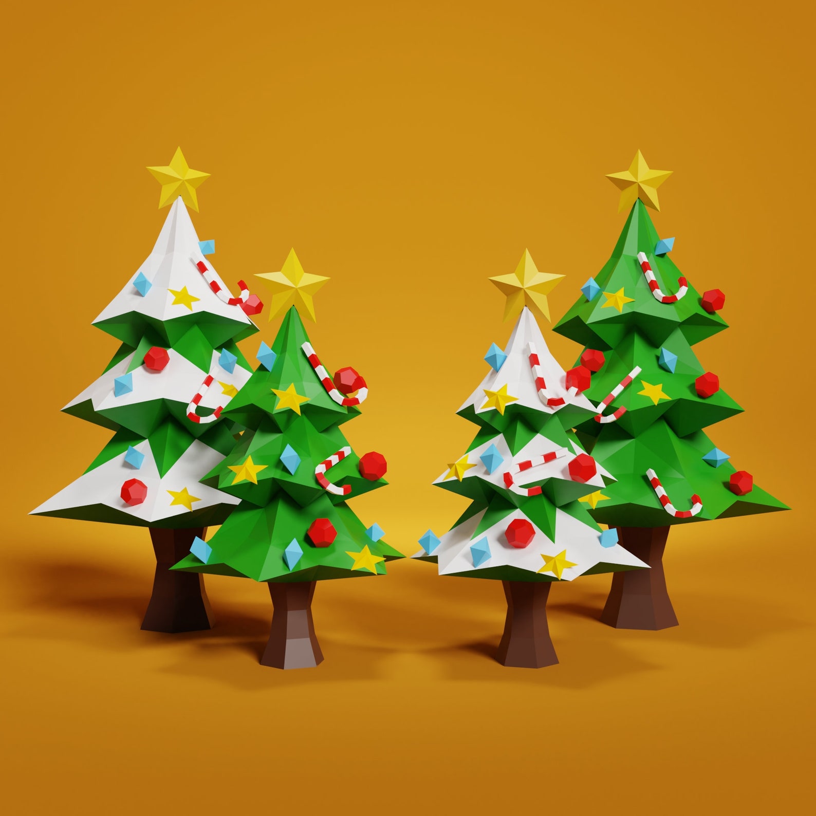 Christmas Tree Papercraft 3D DIY low poly paper crafts - Etsy México